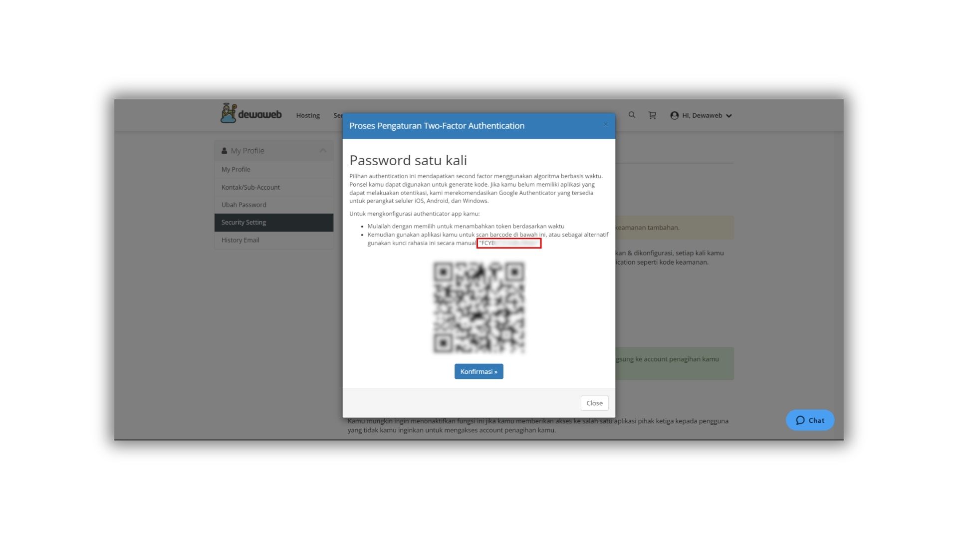 Panduan Mengaktifkan 2FA Client Area Dewaweb – Dewaweb Blog